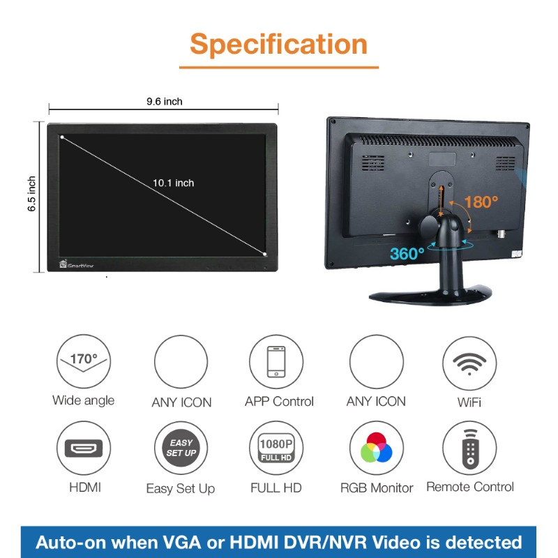 10.1"吋 高清HDMI Monitor ISP LED液晶顯示器 - iSmartView