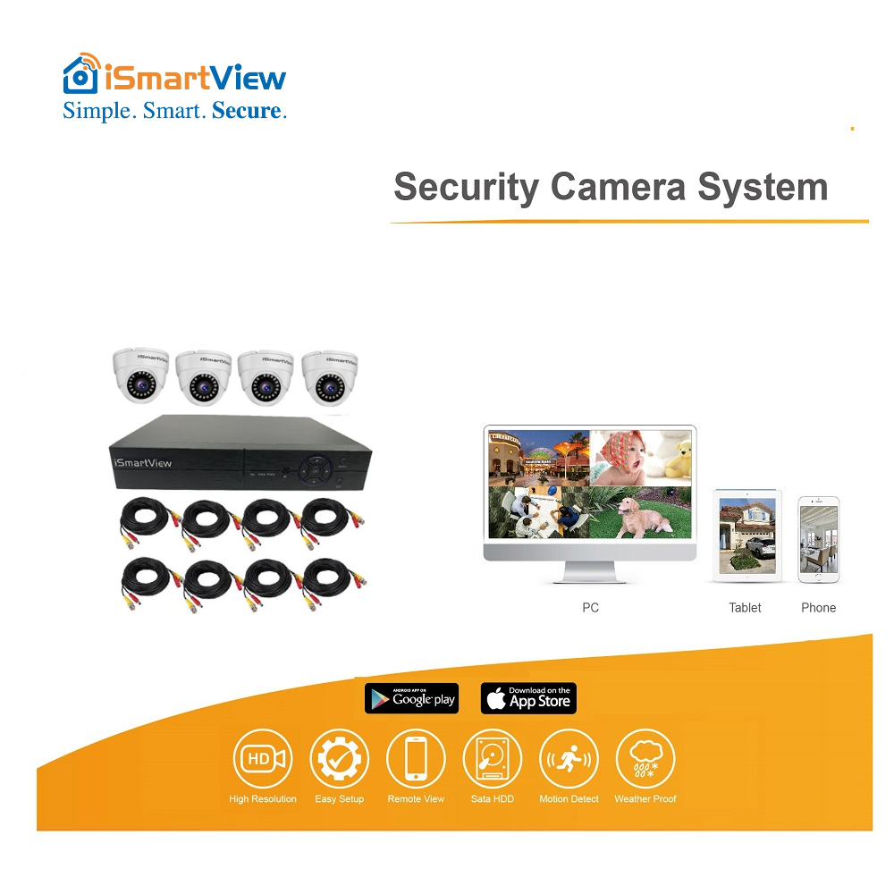 1080P AHD4鏡頭DVR套裝 海螺型/戶外防水槍型自由配搭 - iSmartView