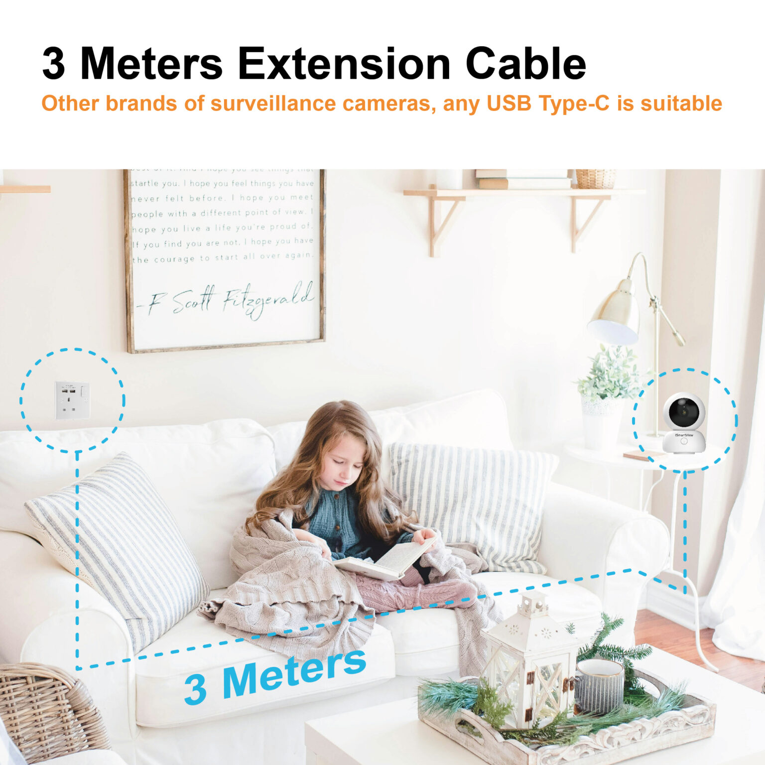 USB - Type-C 3米 延長線IP Wi-Fi Camera攝錄機電源線10ft iPhone 15 16 充電線 延長線 數據線 ...
